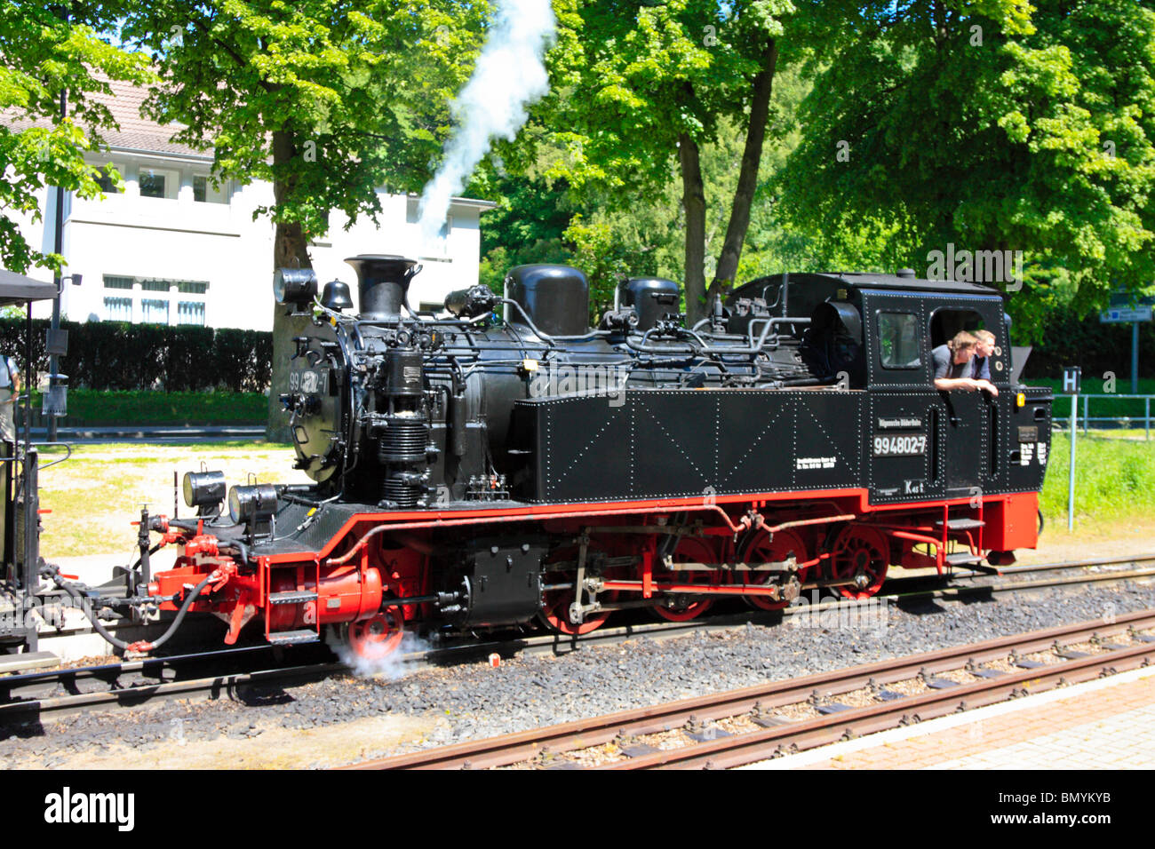 Narrow Gauge Steam Train "Rasender Roland" in Putbus, Ruegen Stock ...