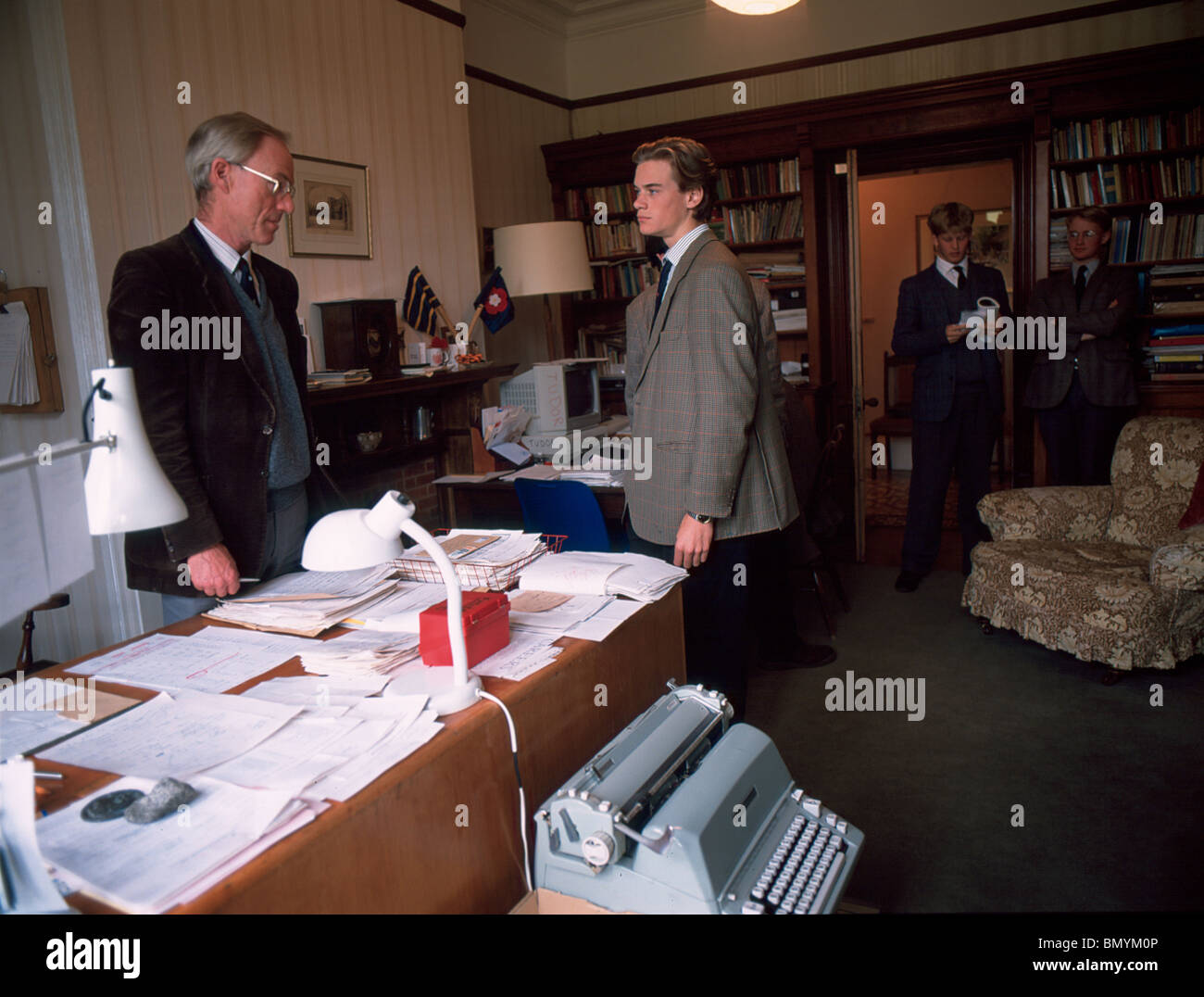 Rugby School housemaster's study Temple House, 1980's Stock Photo - Alamy