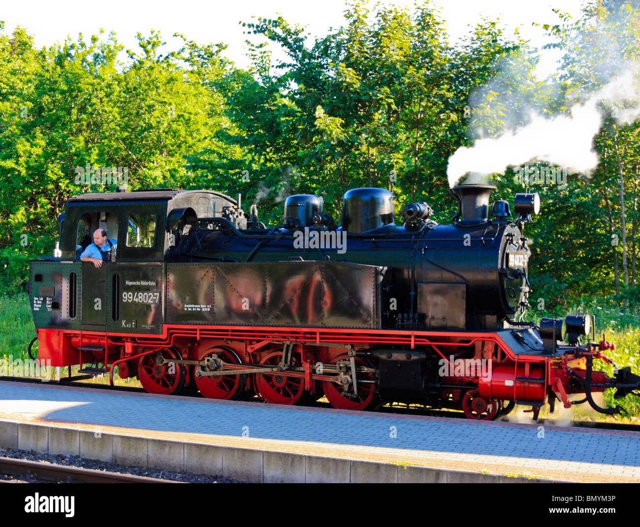 Narrow Gauge Steam Train "Rasender Roland" in Putbus, Ruegen Stock ...
