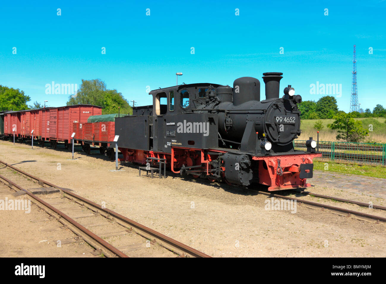 Narrow Gauge Steam Train "Rasender Roland" in Putbus, Ruegen Stock ...