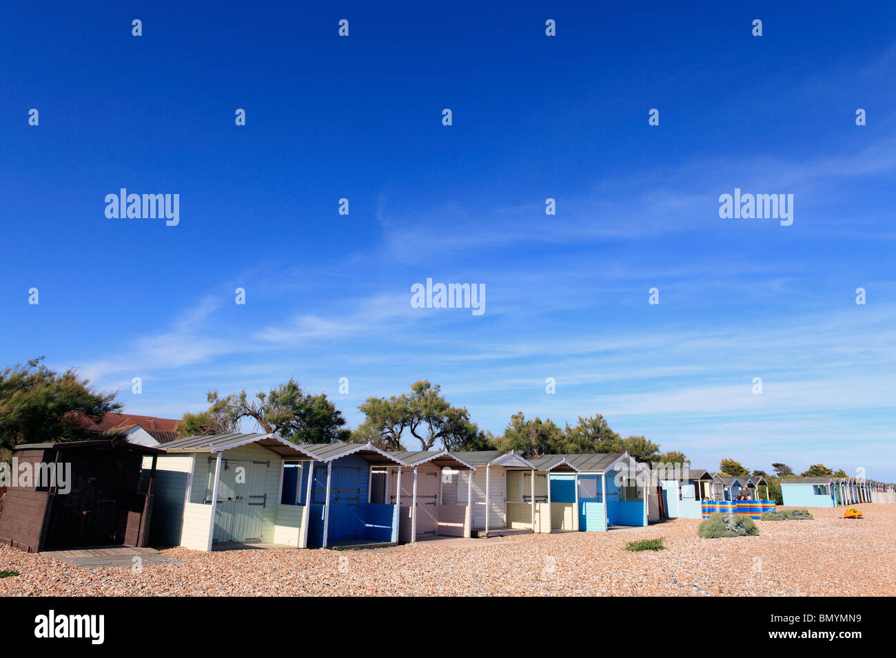 united kingdom west sussex rustington beach huts Stock Photo - Alamy