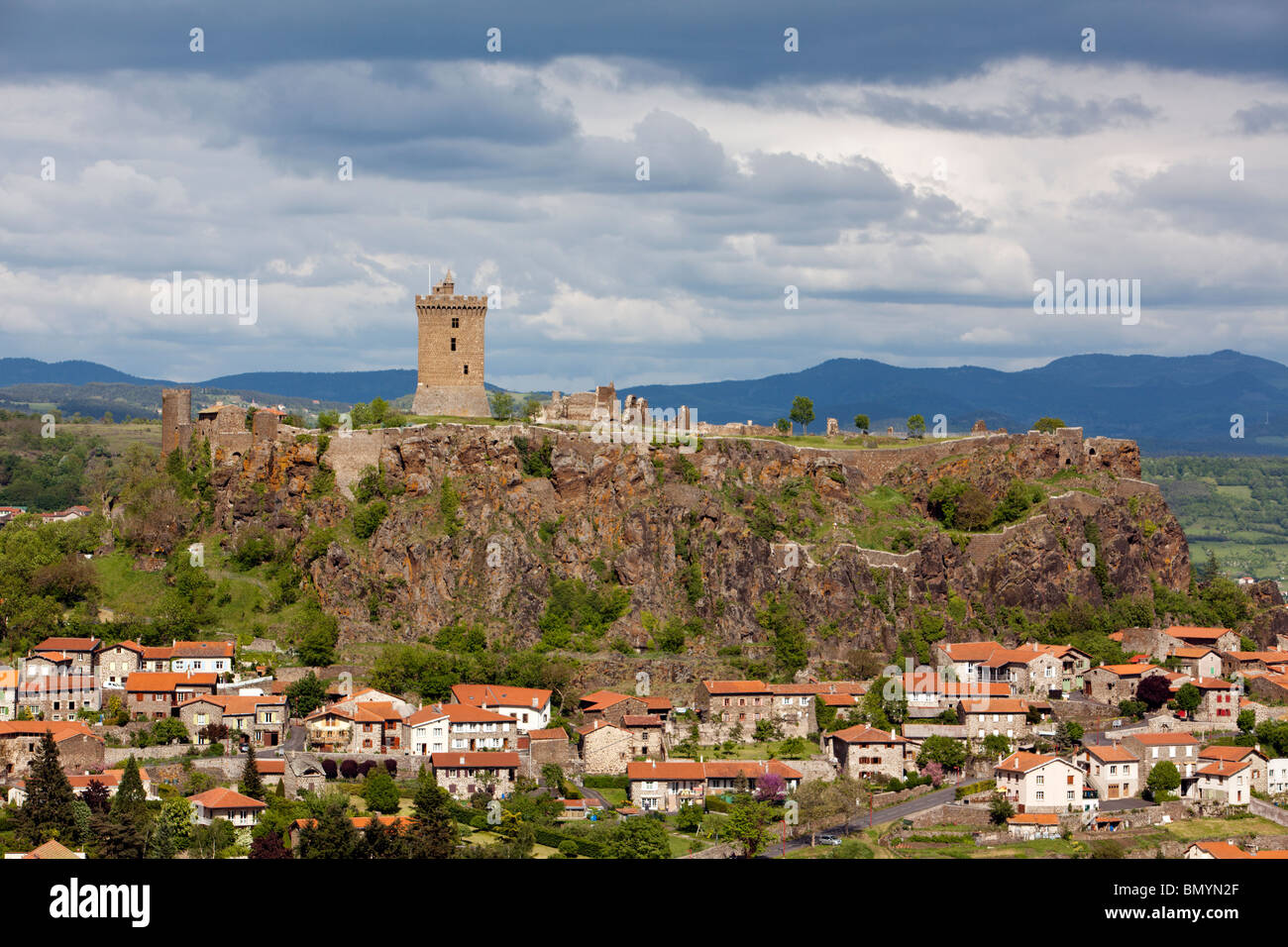 11th century fortress and 14th century keep of Polignac, Haute-Loire ...