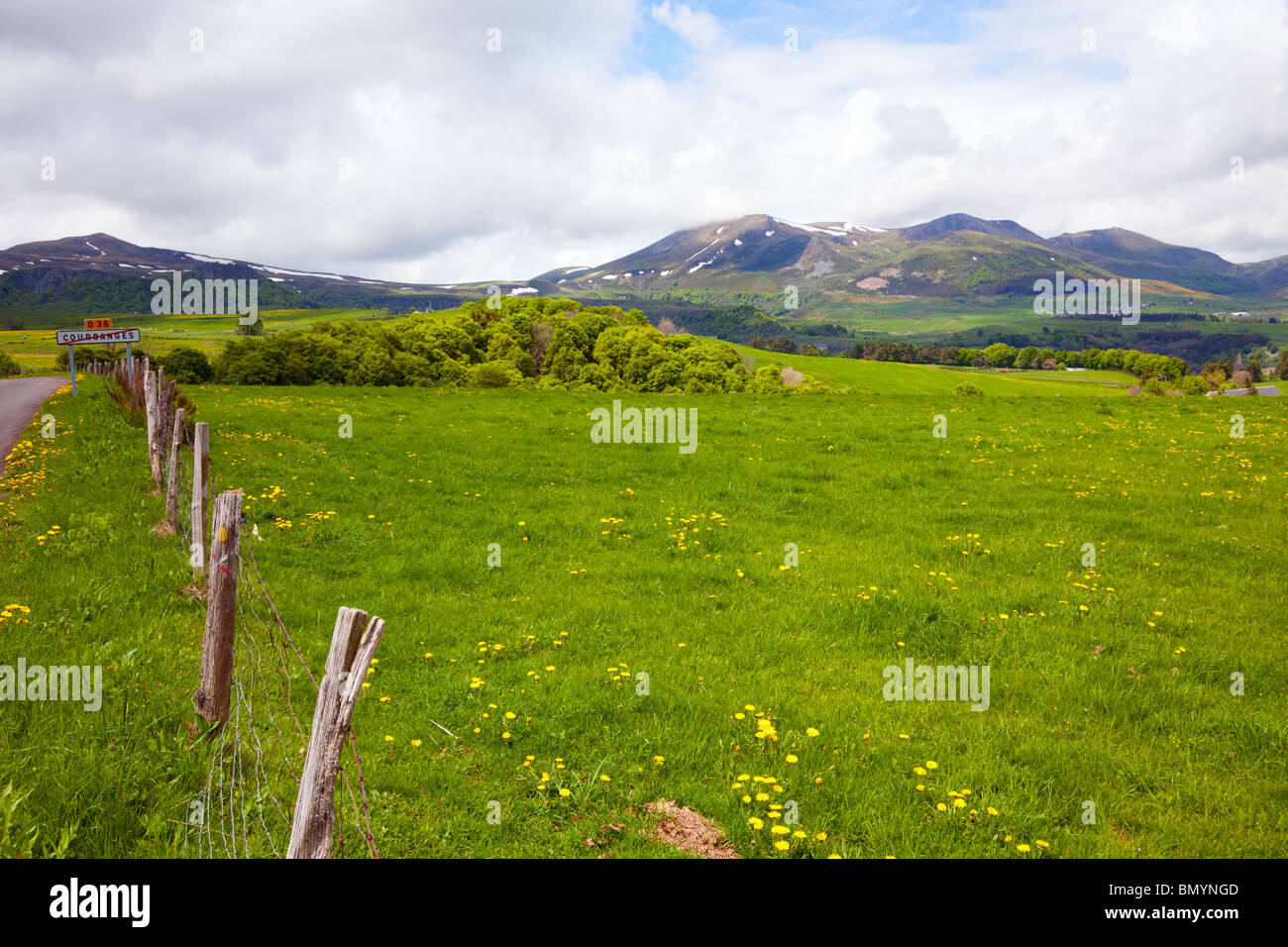 Rural landscape in the Puy-de-Dôme region. Puy de Sancy , highest peak ...