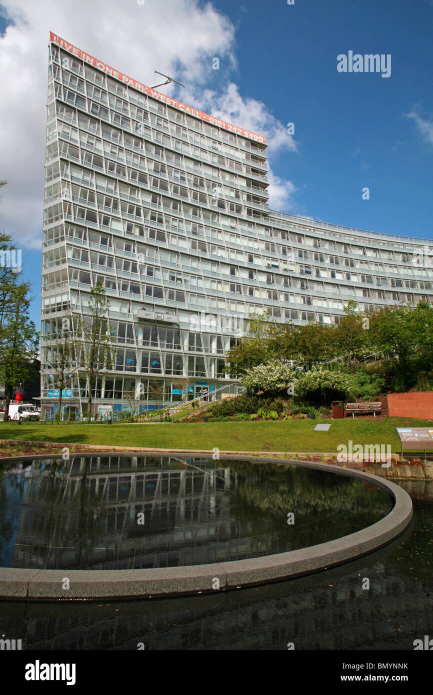 One Park West, a modern 17 storey building, part of the Liverpool One ...