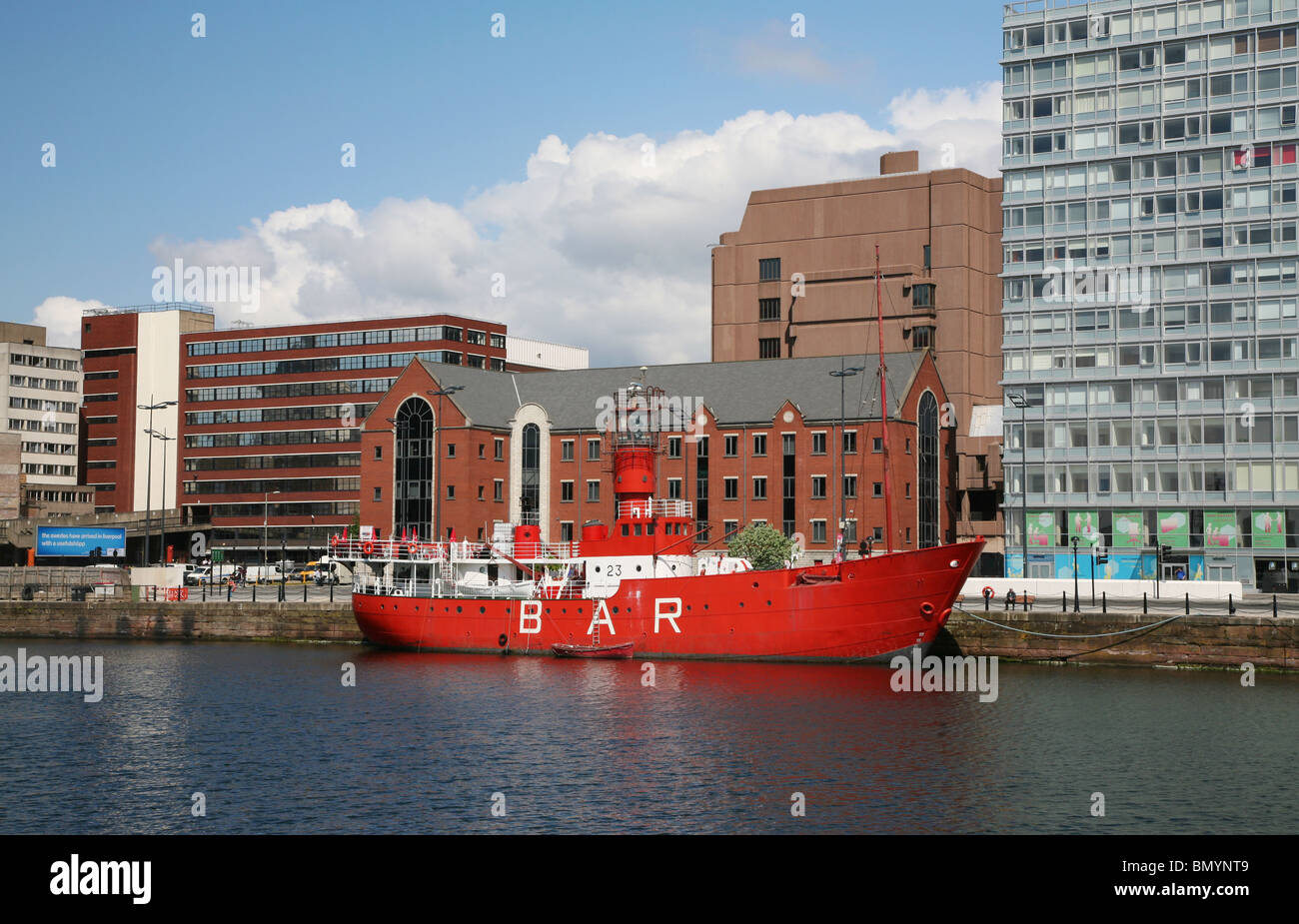The former Bar Lightship berthed at Canning Dock on the River Mersey ...