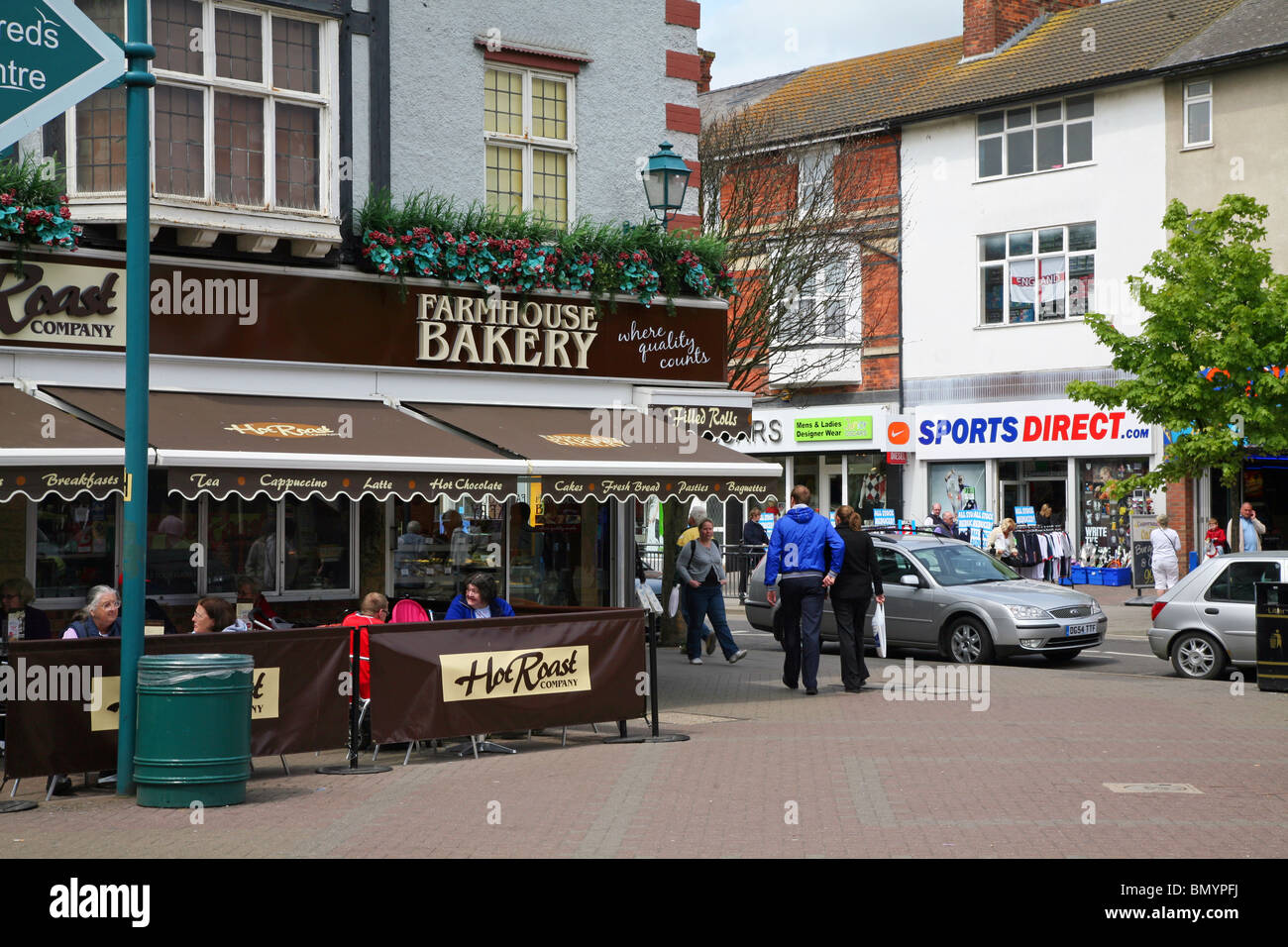 Cafes and restaurants on the High Street in the seaside town of ...
