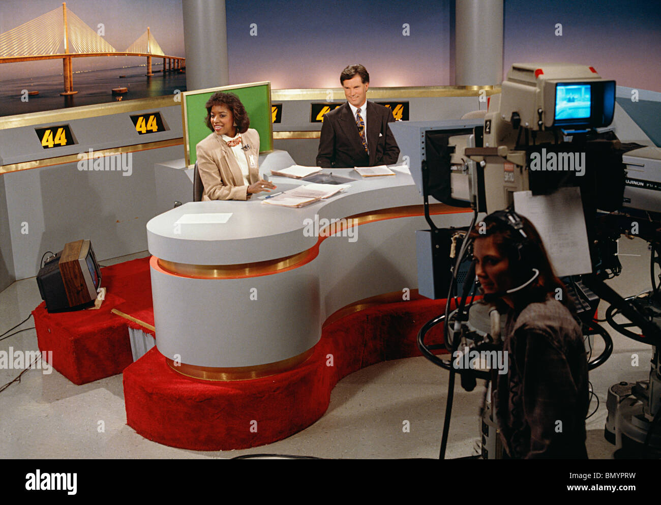 Female Tv Journalist Studio Stock Photos & Female Tv Journalist Studio ...