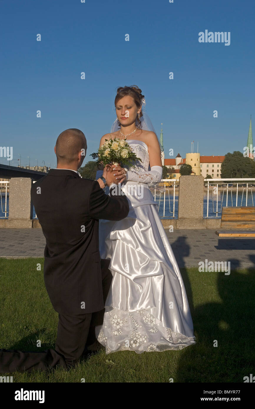 Latvia,Riga,Daugva River,Riga castle,wedding Stock Photo - Alamy