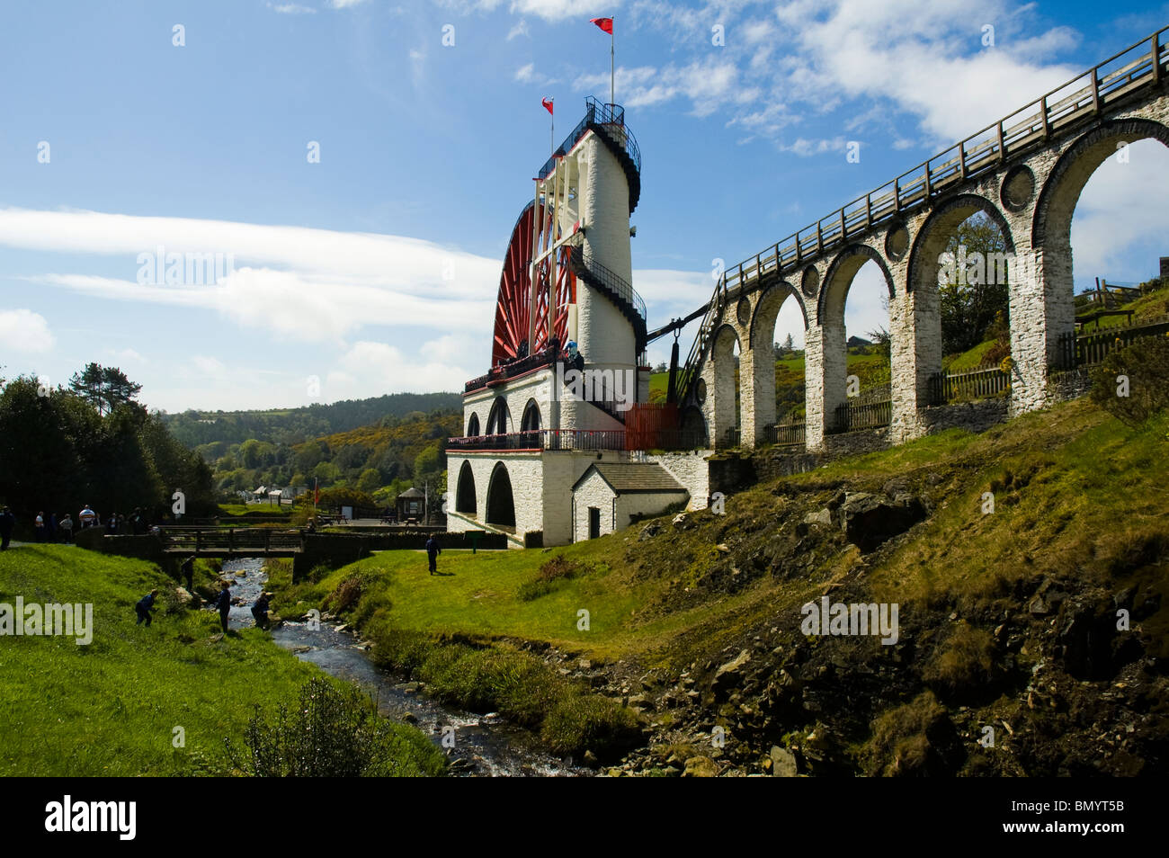 The Great Laxey Wheel, or Lady Isabella wheel, at Laxey, Isle of Man ...