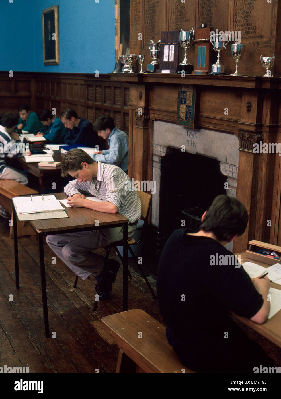 Shrewsbury School evening study in a boarding house, 1980's Stock Photo ...