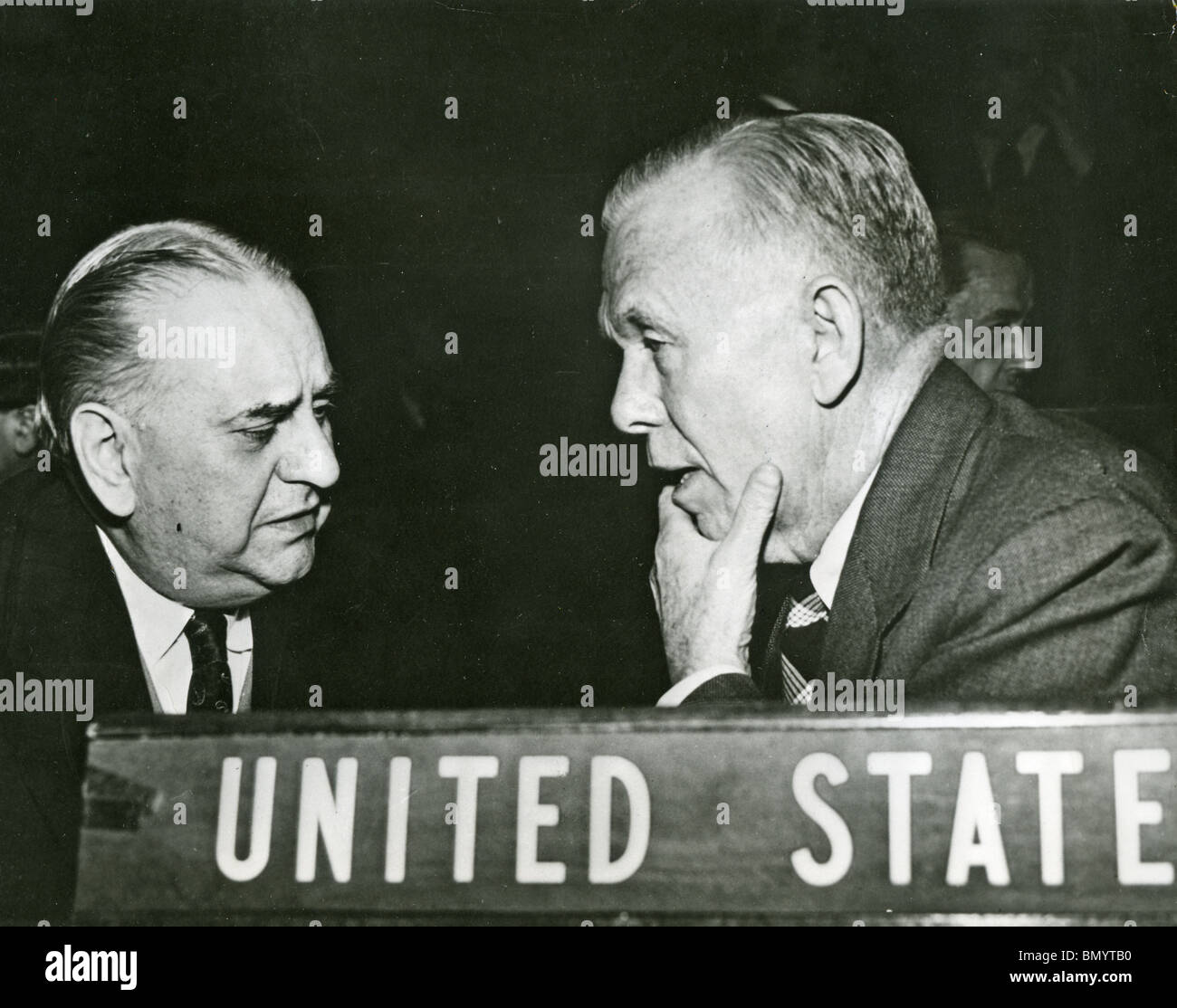 GEORGE C MARSHALL as US Secretary of State with Greek Prime Minisiter ...