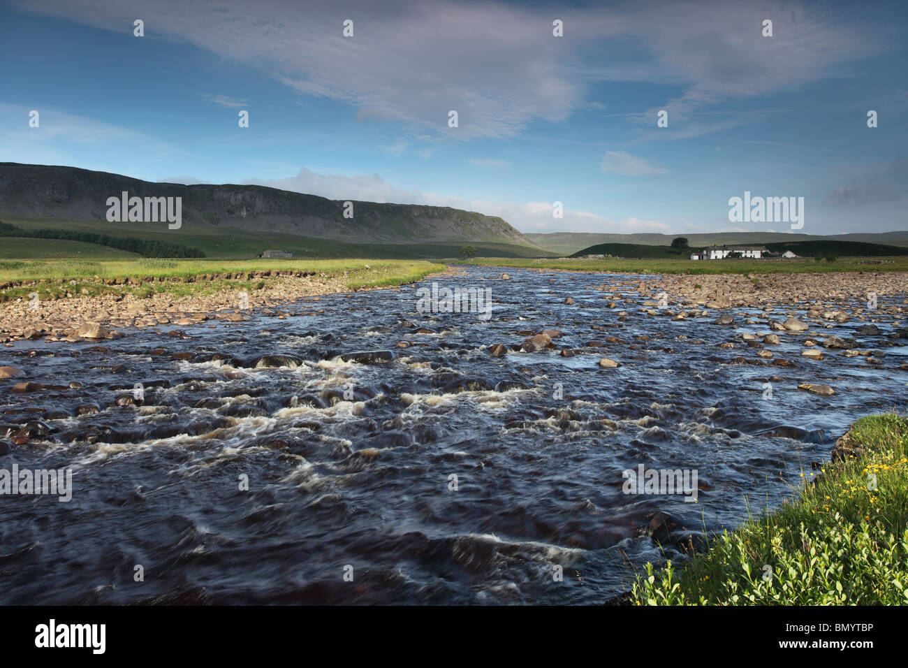 Cronkley Fell and the Point where the River Tees and Harwood Beck Merge ...