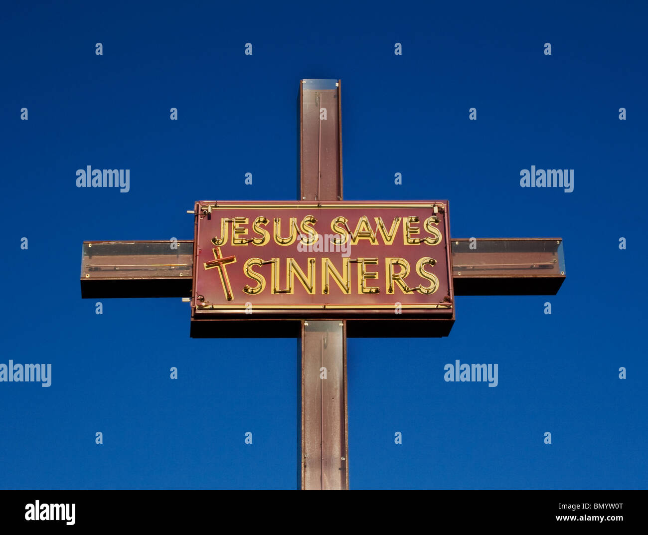Jesus Saves Sinners sign in downtown Sioux Falls South Dakota Stock ...