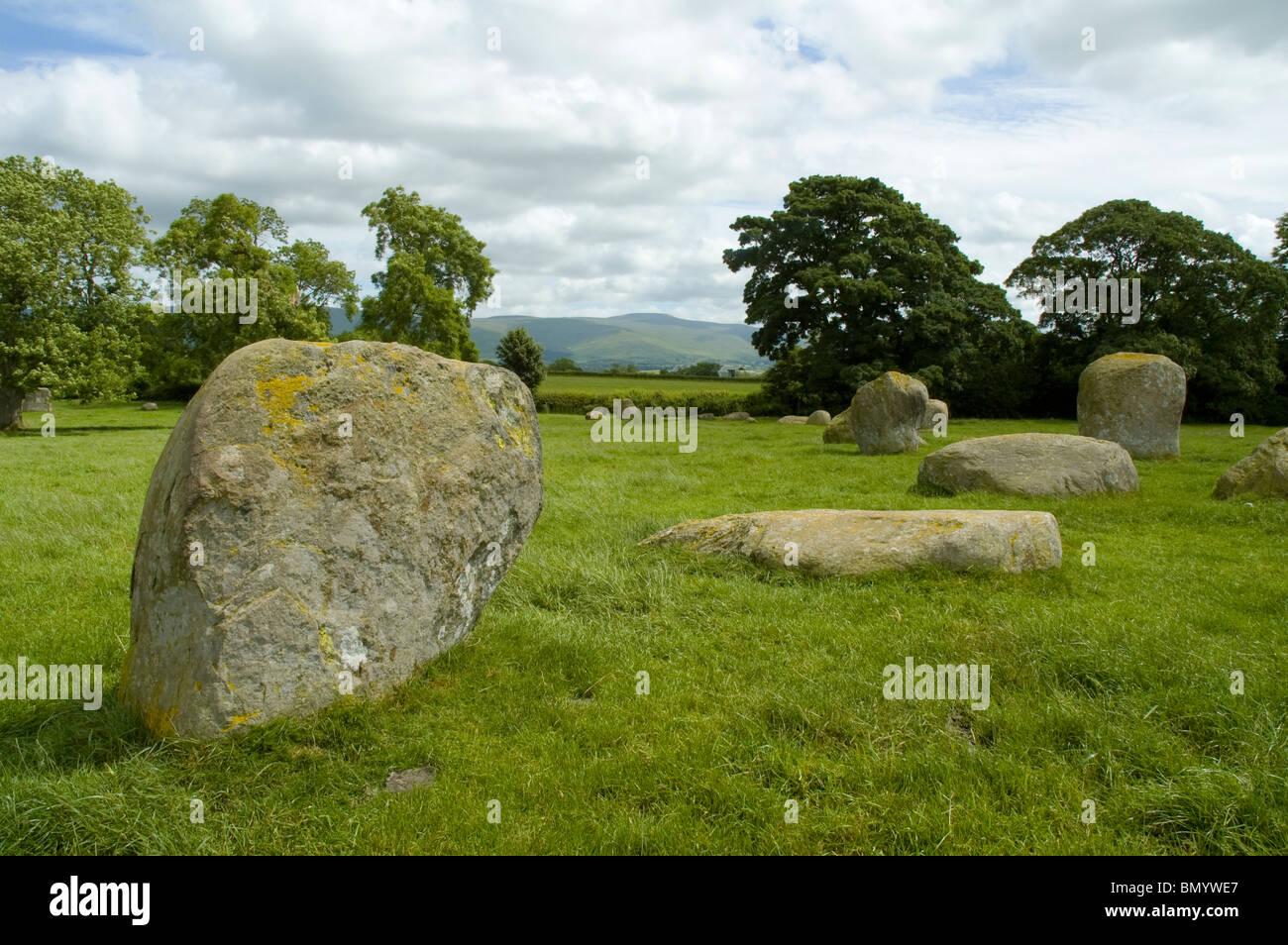 'Long Meg and her Daughters' stone circle, also known as Maughanby ...