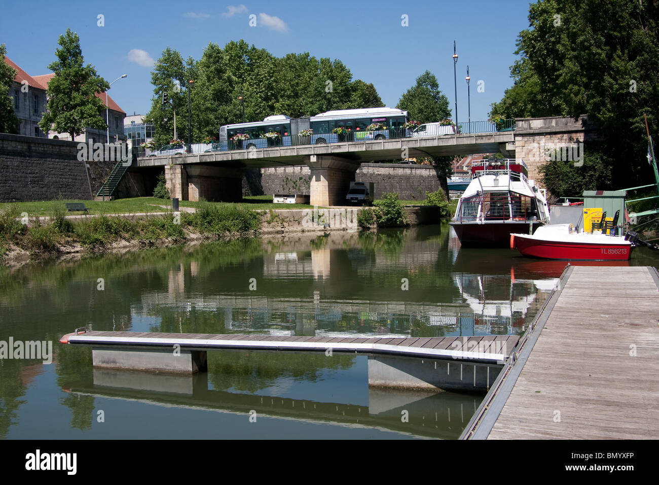 pontoon landing stage marina leisure boat tender Stock Photo - Alamy