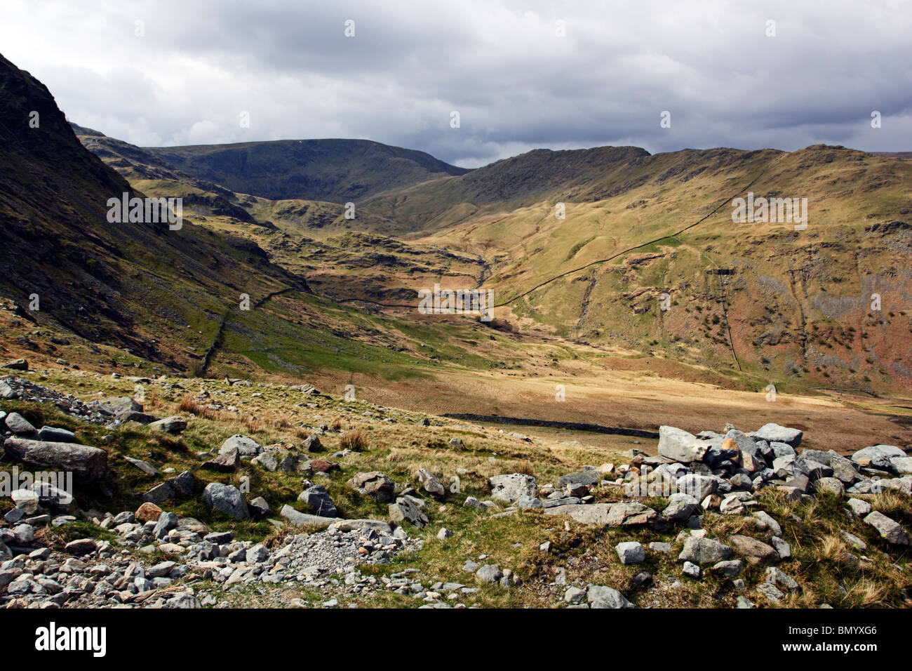 The foot of Harter Fell from Gatesgarth Pass near Mardale, Cumbria ...