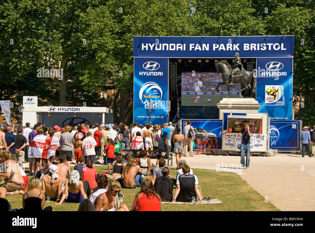 People watching England play, World Cup, Fan Park Bristol, England, UK ...