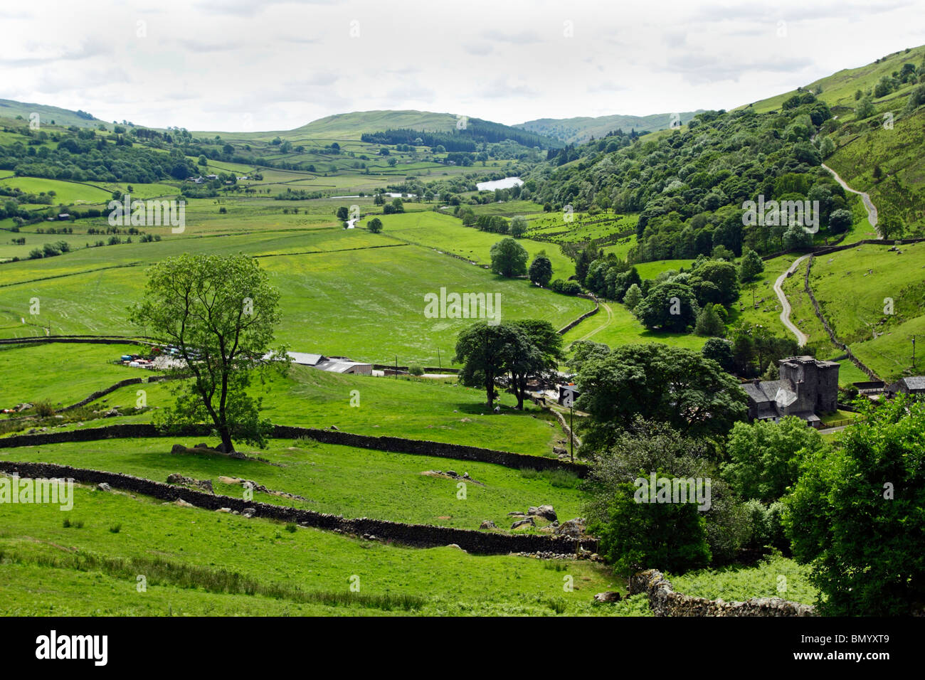 Kentmere Hall from Yoke near Kentmere in the Lake District National ...