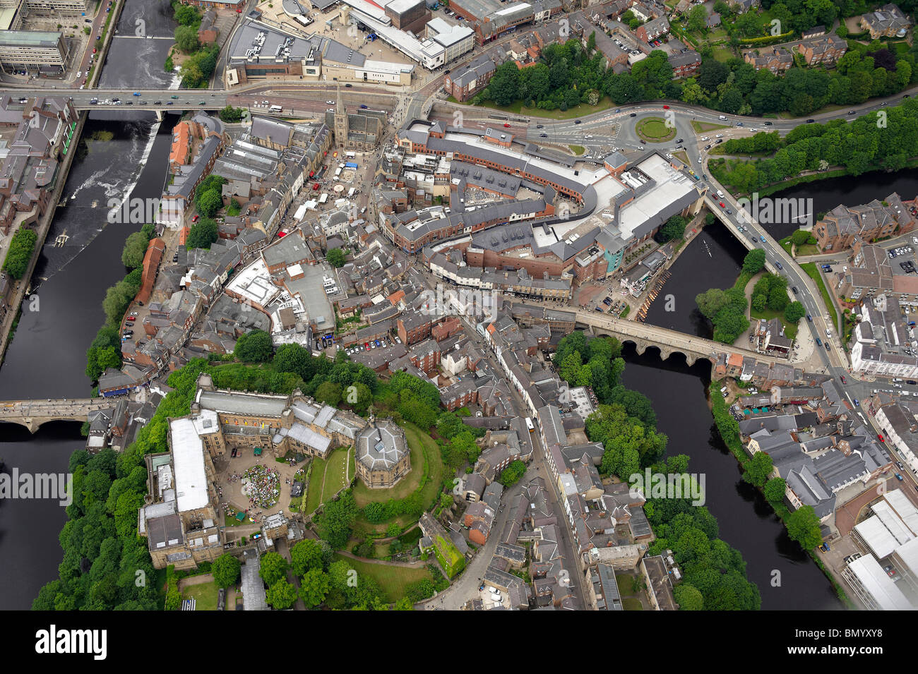 Aerial view durham city river hi-res stock photography and images - Alamy
