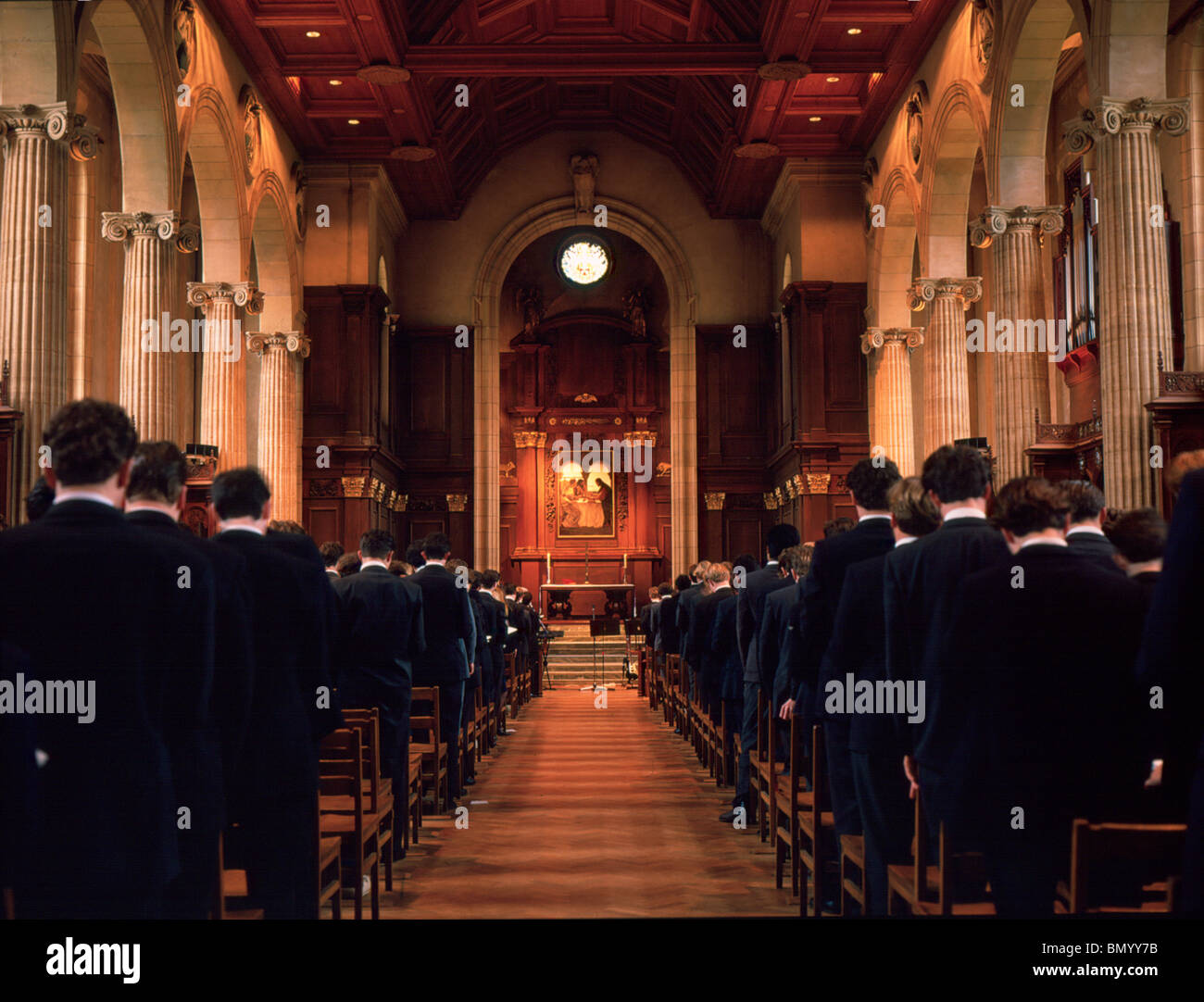 Stowe School chapel service, 1980's Stock Photo - Alamy