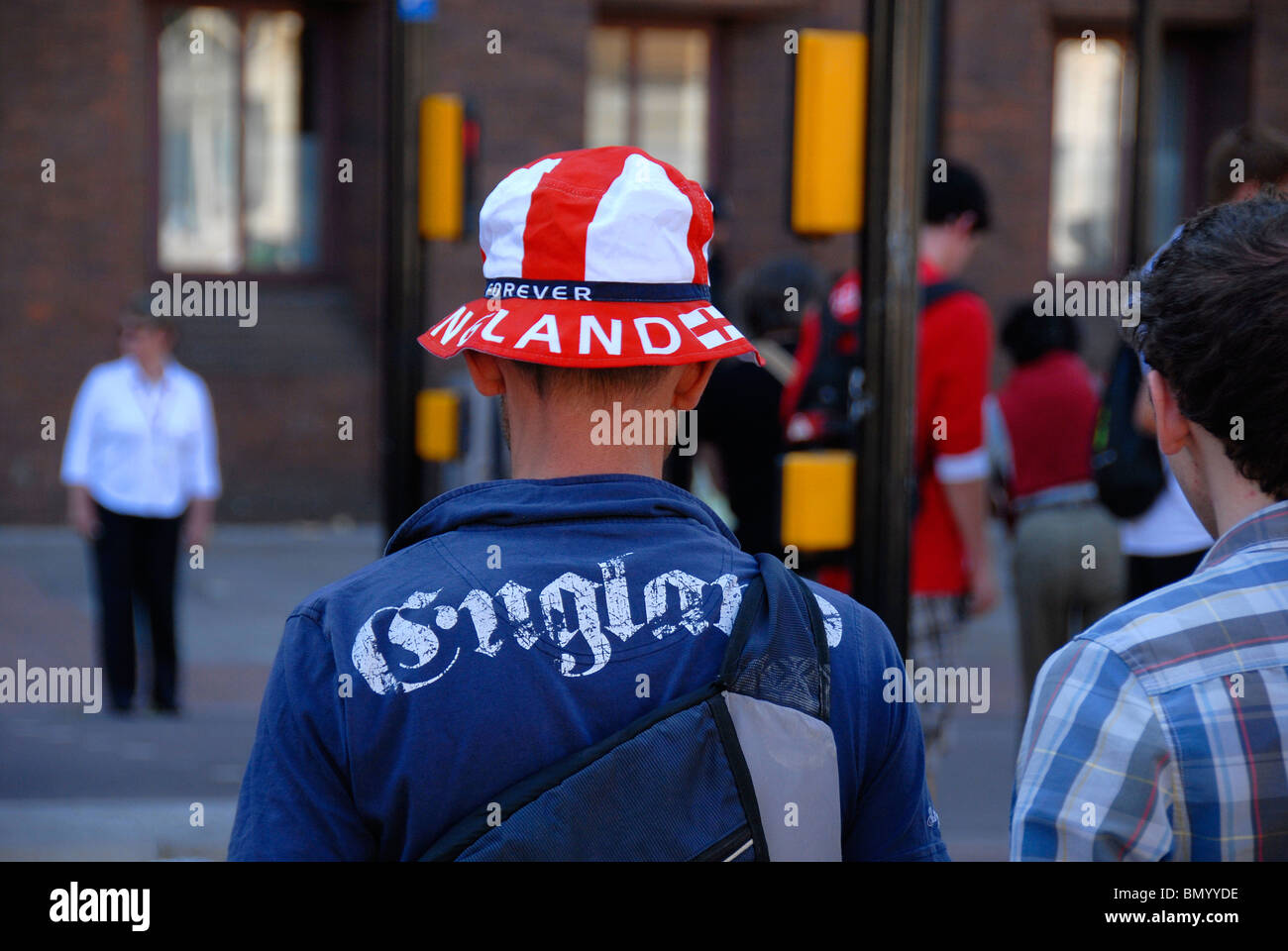 England football fan with hat during World Cup, Bristol, UK Stock Photo ...