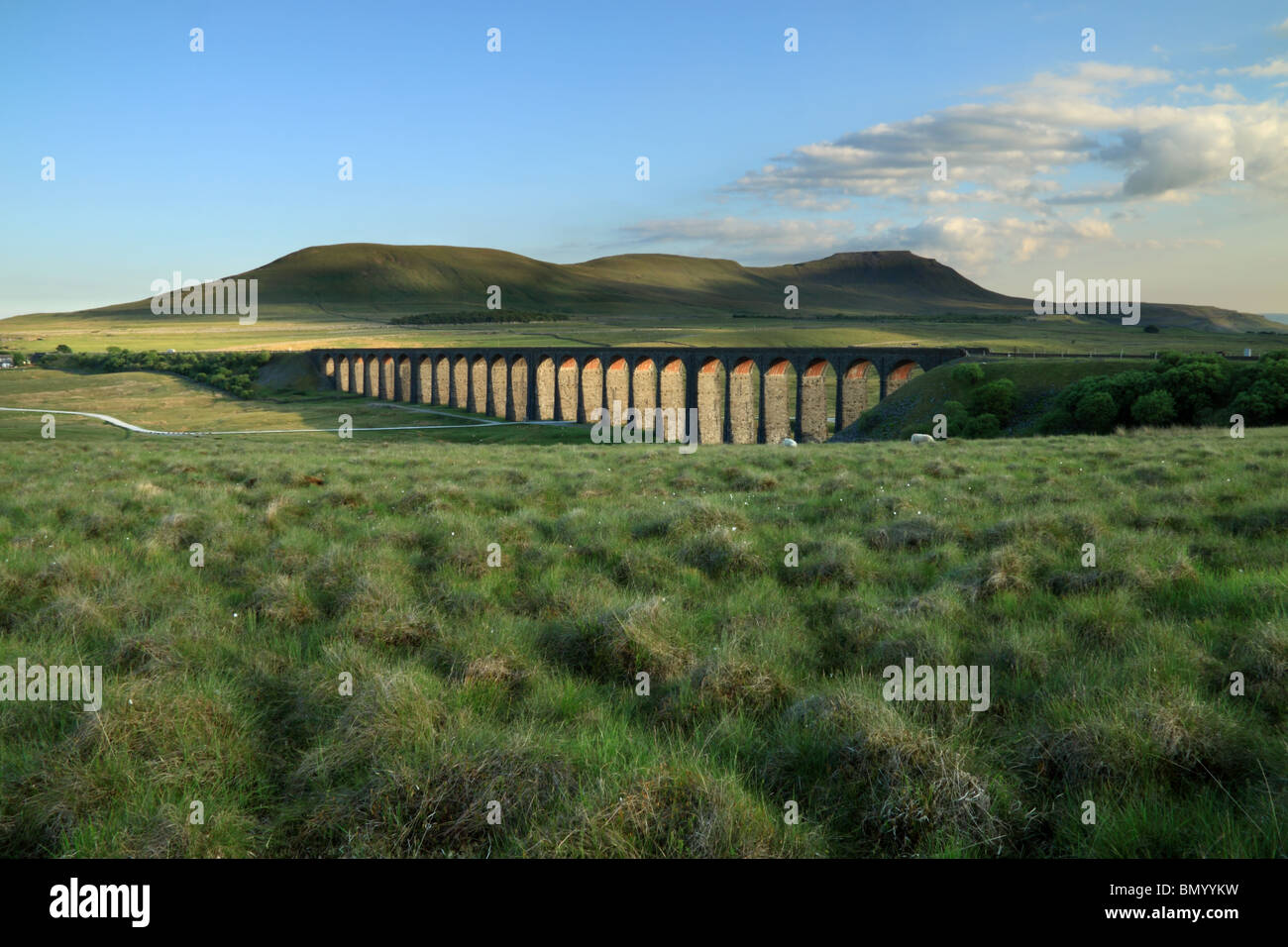 Ribblehead Viaduct, with Ingleborough in the background, Yorkshire ...