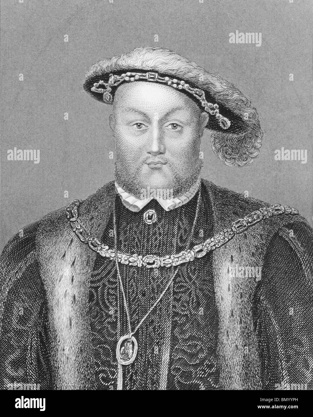 Henry viii portrait king england Black and White Stock Photos & Images ...