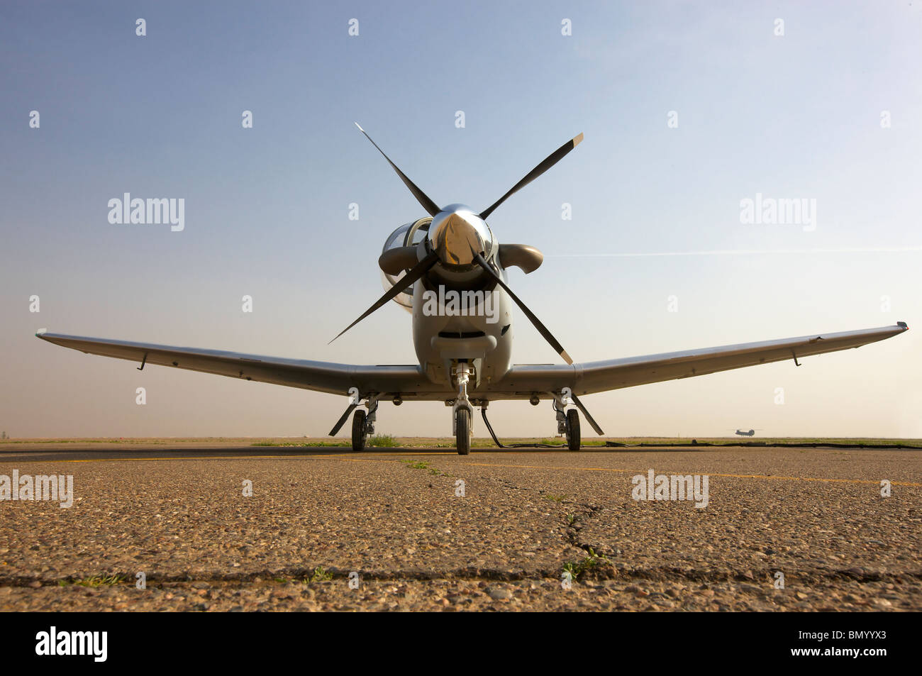 Low angle view of an Iraqi Air Force T-6 Texan trainer aircraft Stock ...