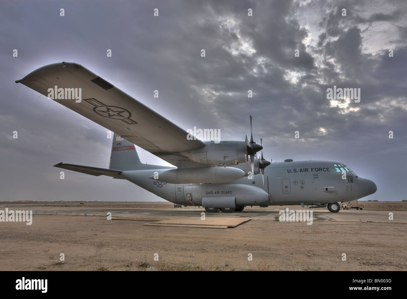 Oblique view high dynamic range image of a U.S. Air Force C-130 ...
