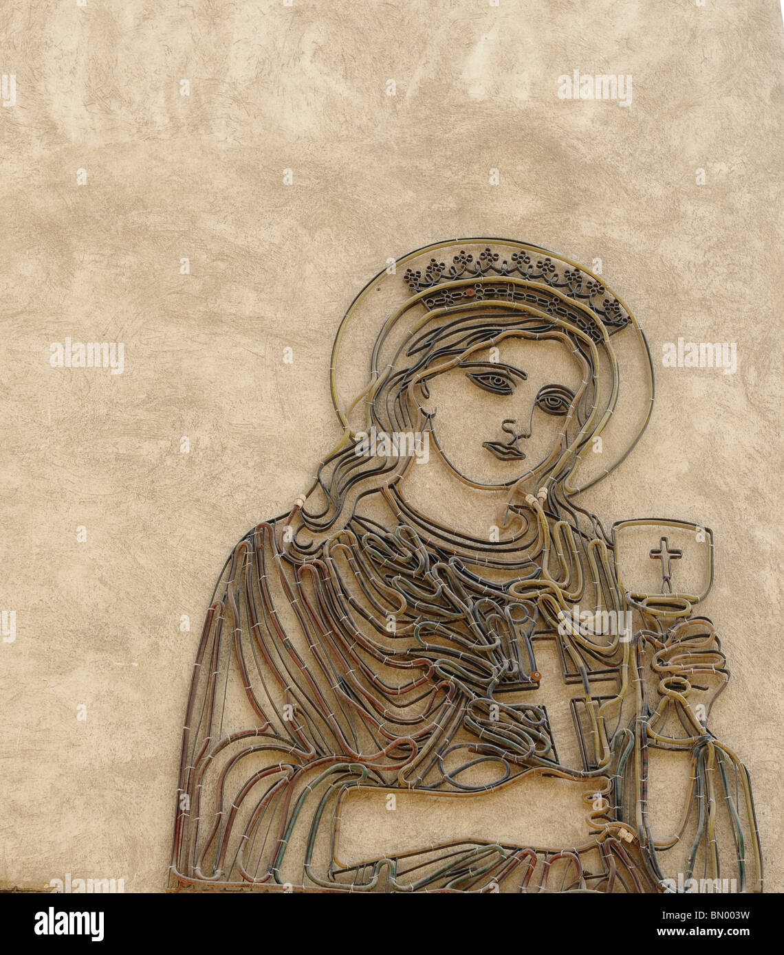 mother of christ wall mural wall painting ,church of st george , coptic ...