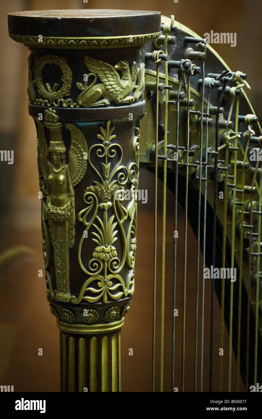 Detail of a Standing Harp Stock Photo - Alamy