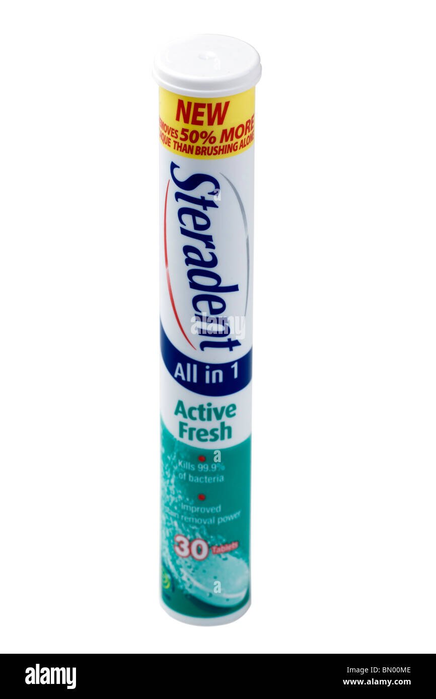Tube of Steradent all in one dental stain remover Stock Photo - Alamy