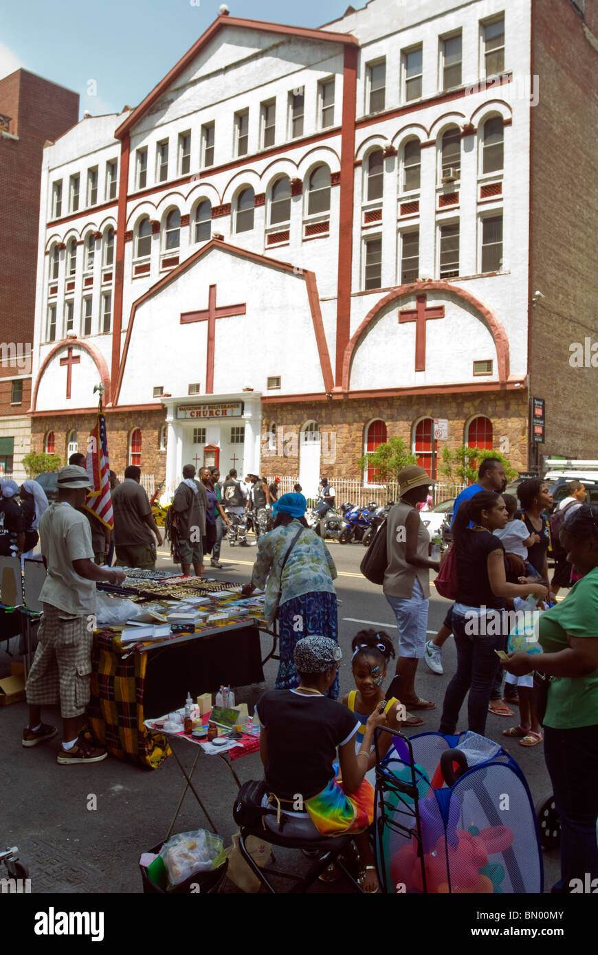 Participants in the Juneteenth celebration street fair in Harlem in New ...