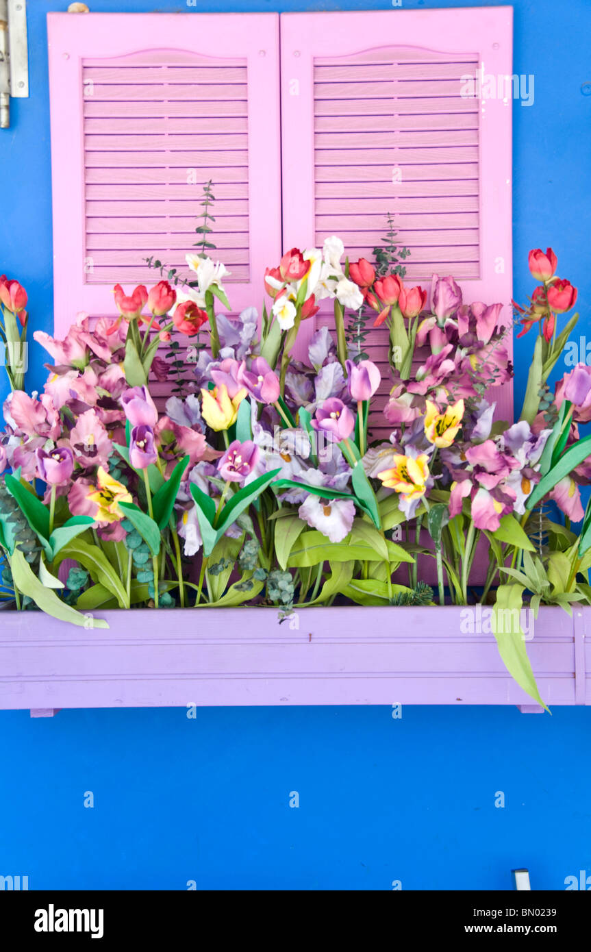 Window with flowers Stock Photo - Alamy