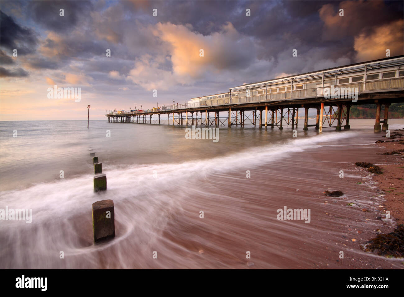 Morning sunlight on a british pier Stock Photo - Alamy