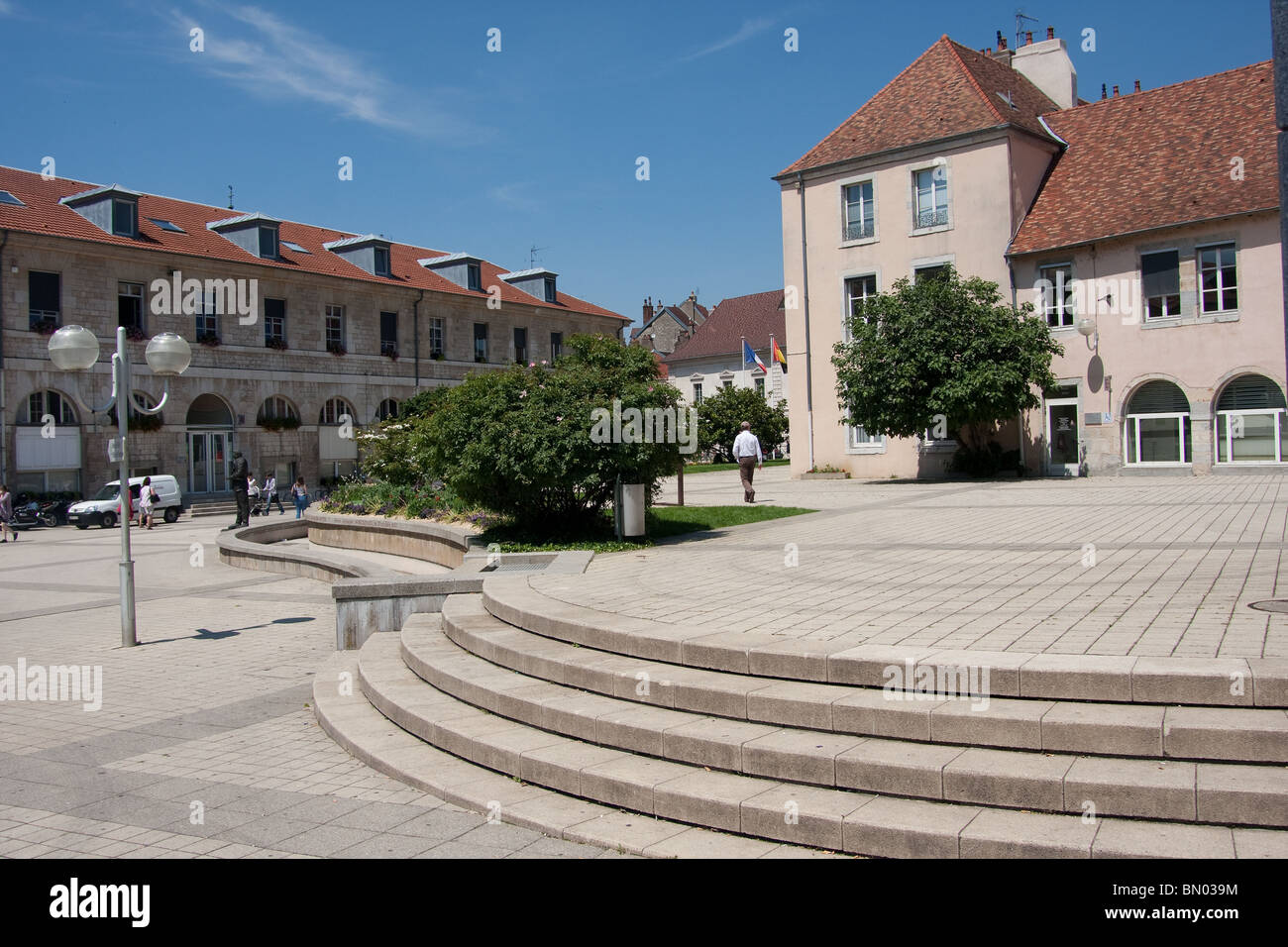 plaza square houses steps old town traditional Stock Photo - Alamy