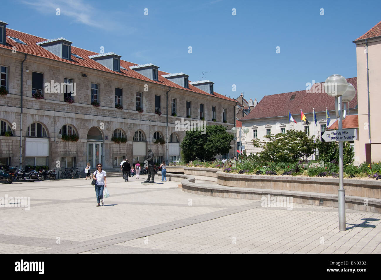 plaza square houses steps old town traditional Stock Photo - Alamy