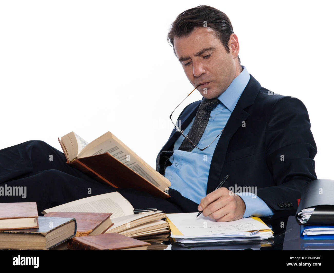 man caucasian teacher professor historian isolated studio on white ...