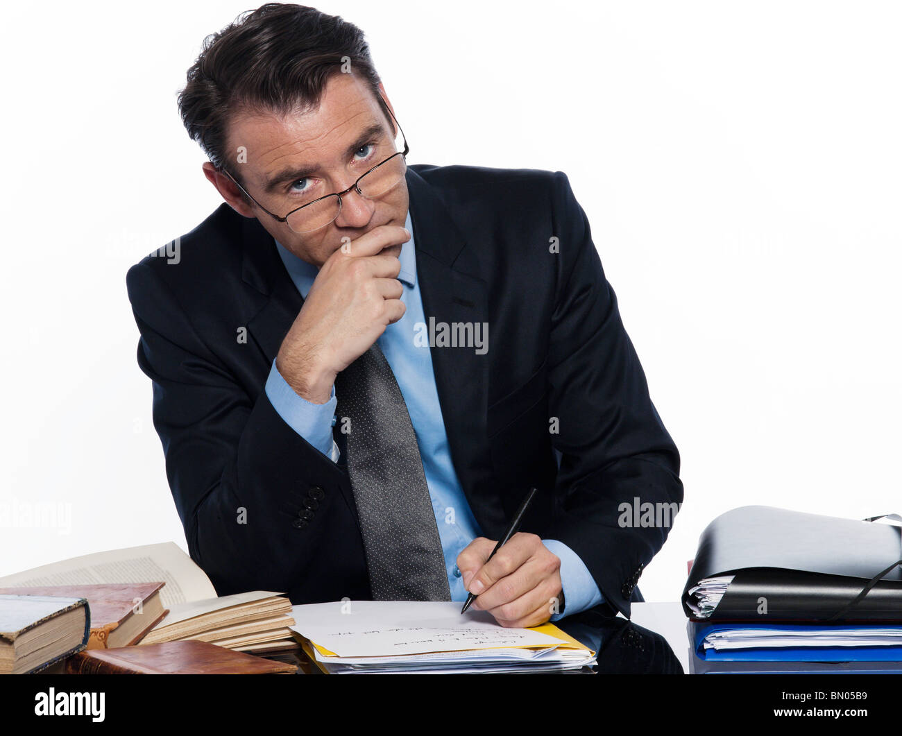 man caucasian teacher professor lecturing serious ponder isolated ...