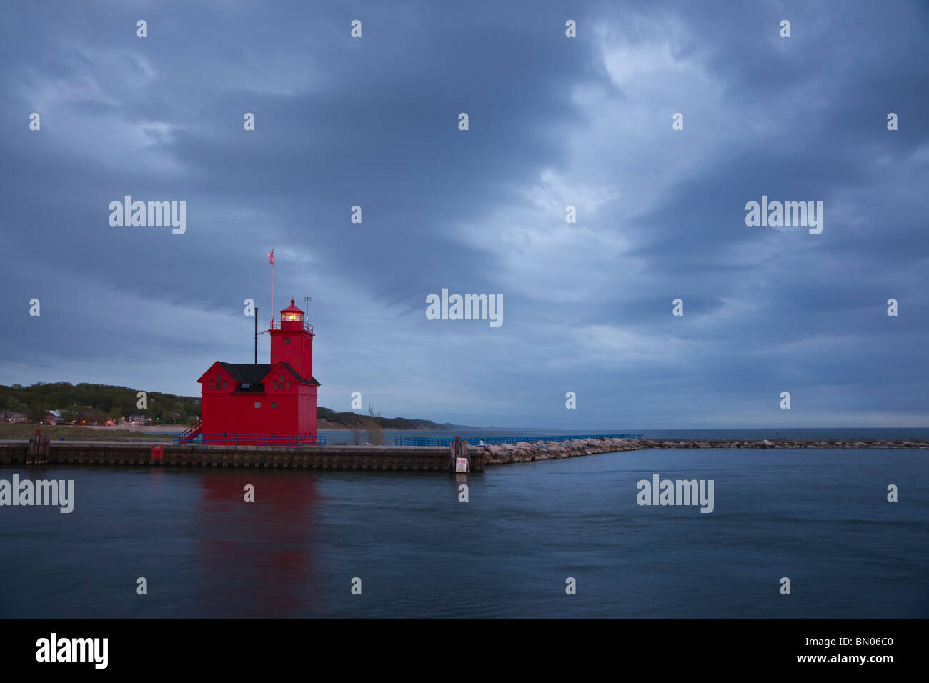 Big Red lighthouse at lake Michigan Holland MI State Park Great Lakes ...