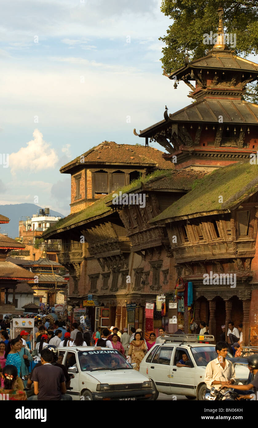 Street scene outside the Bhagwati Temple, Durbar Square, Kathmandu ...