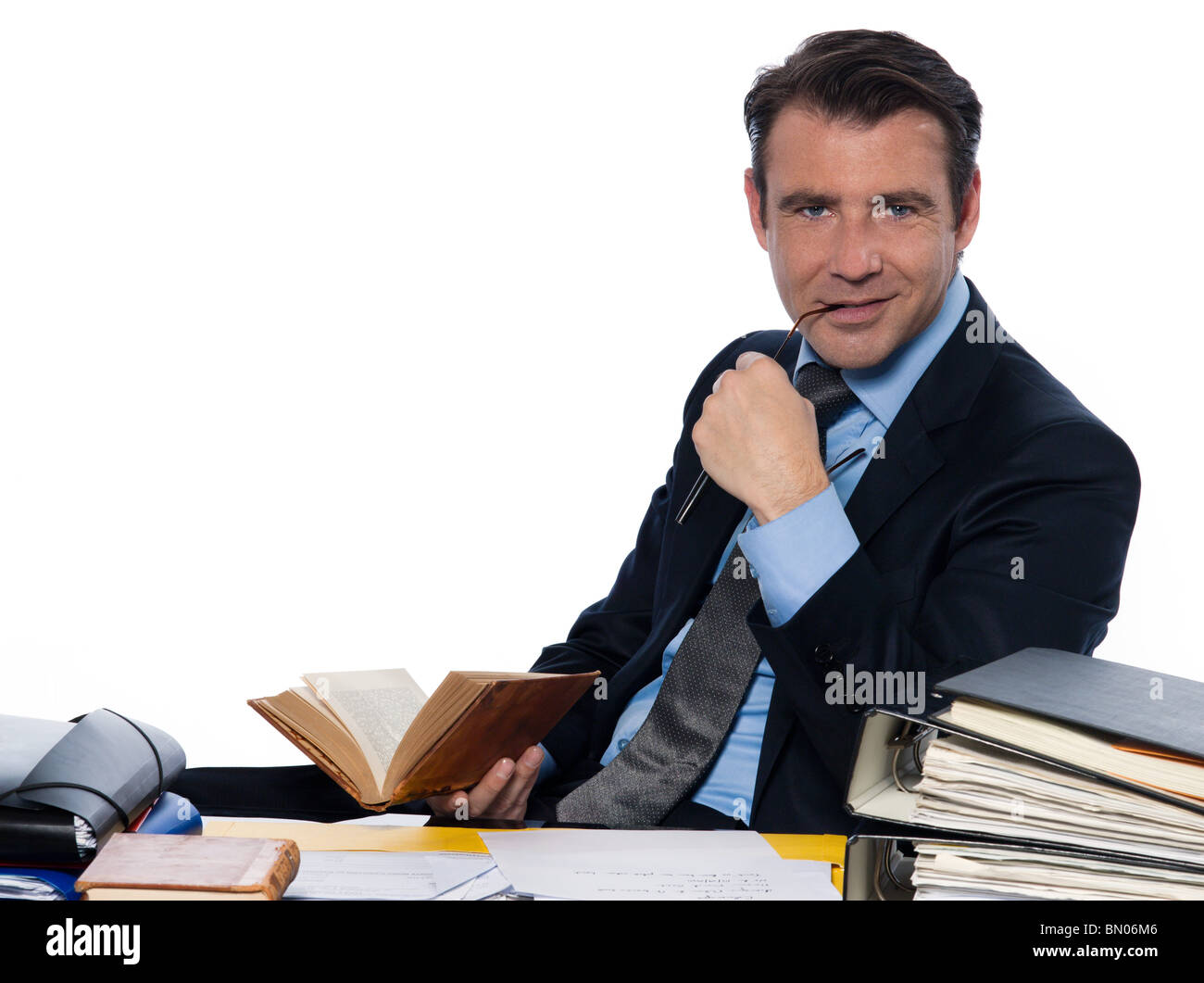man teacher professor lecturing isolated studio on white background ...