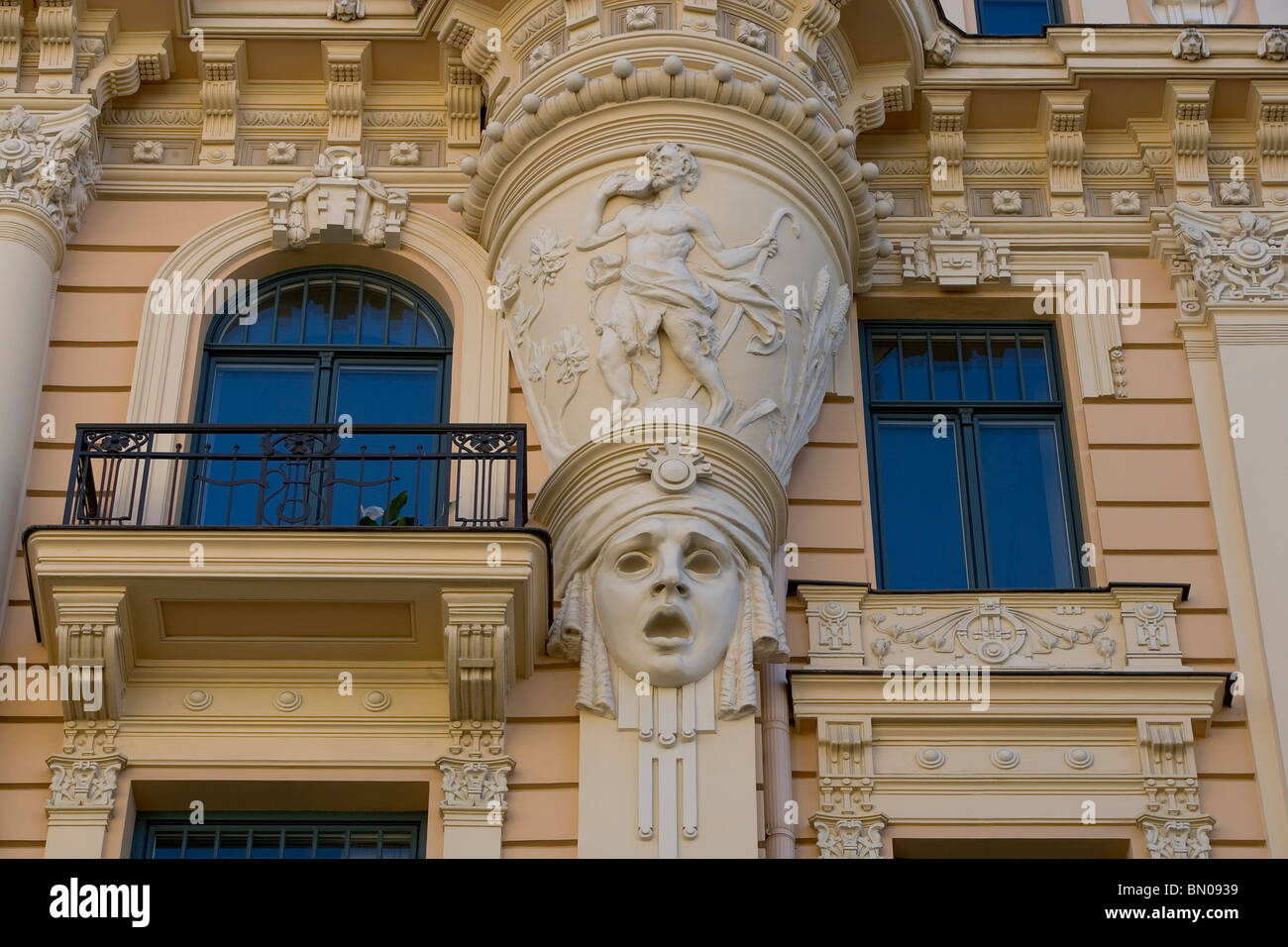 Latvia,Riga,Art Nouveau Buildings Stock Photo - Alamy