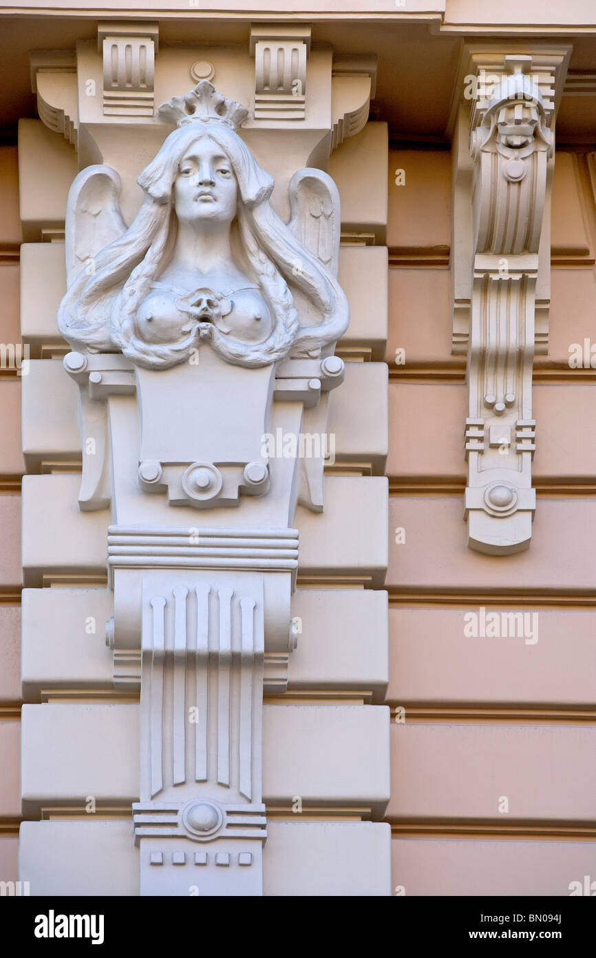 Latvia,Riga,Art Nouveau Buildings Stock Photo - Alamy