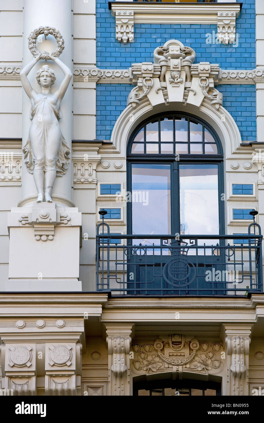 Latvia,Riga,Art Nouveau Buildings Stock Photo - Alamy
