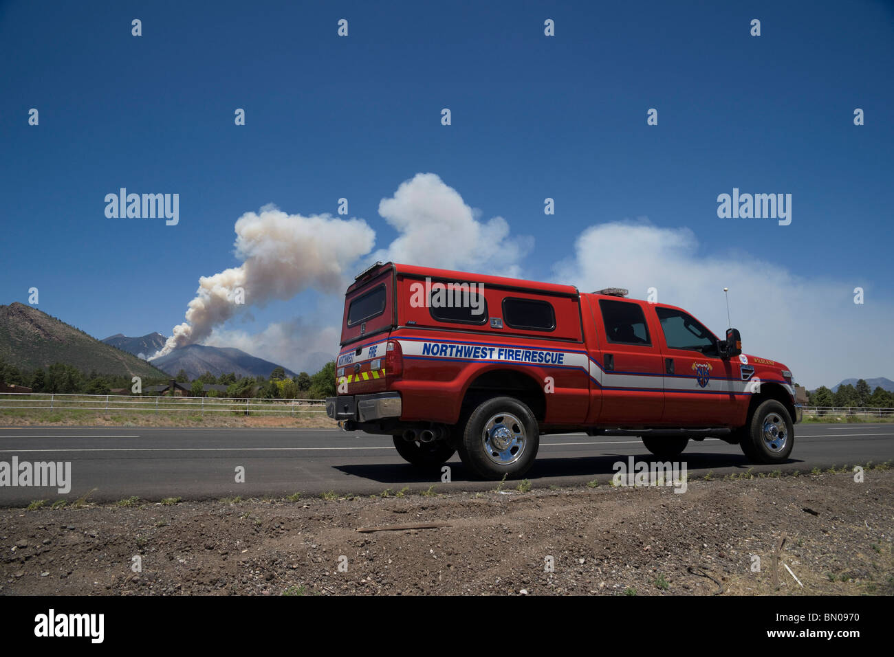 Flagstaff Arizona Schultz Mountain Forest Fire June 2010 Stock Photo ...