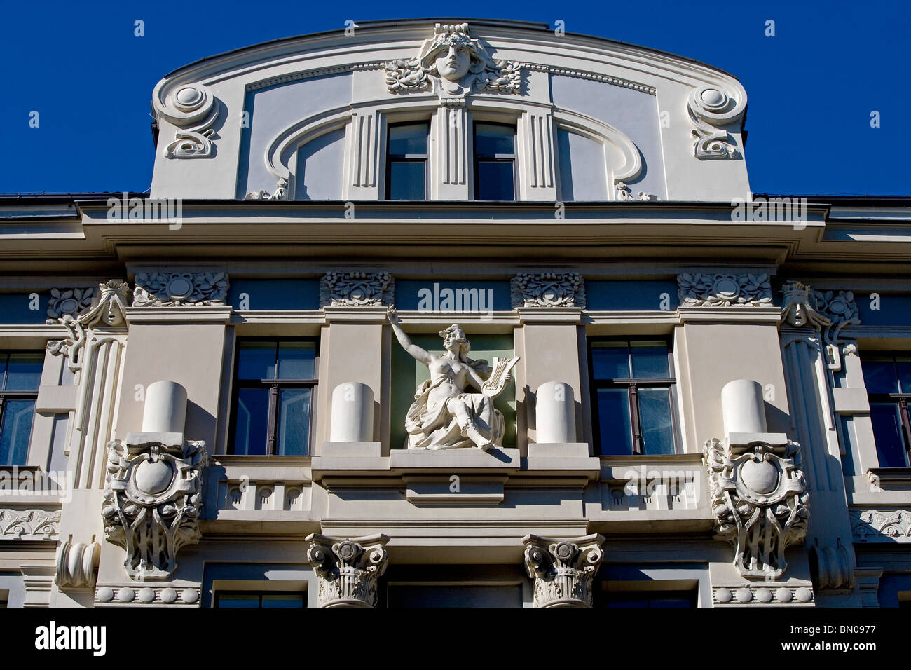 Latvia,Riga,Art Nouveau Buildings Stock Photo - Alamy
