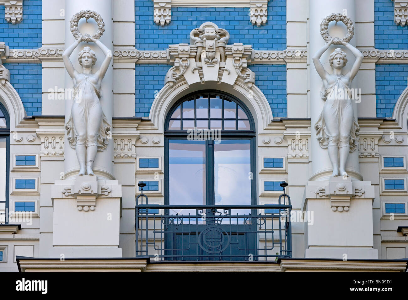 Latvia,Riga,Art Nouveau Buildings Stock Photo - Alamy