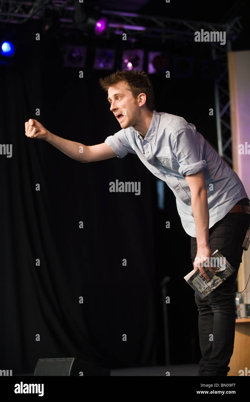 Children's author Leander Deeny on stage reading from his latest book ...