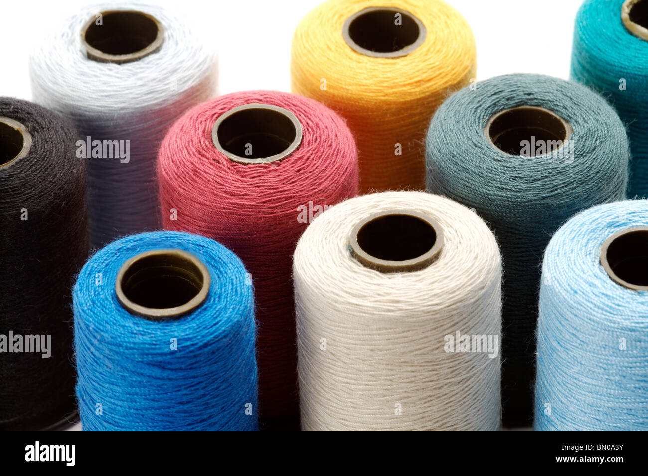 Spools of thread, full frame Stock Photo - Alamy